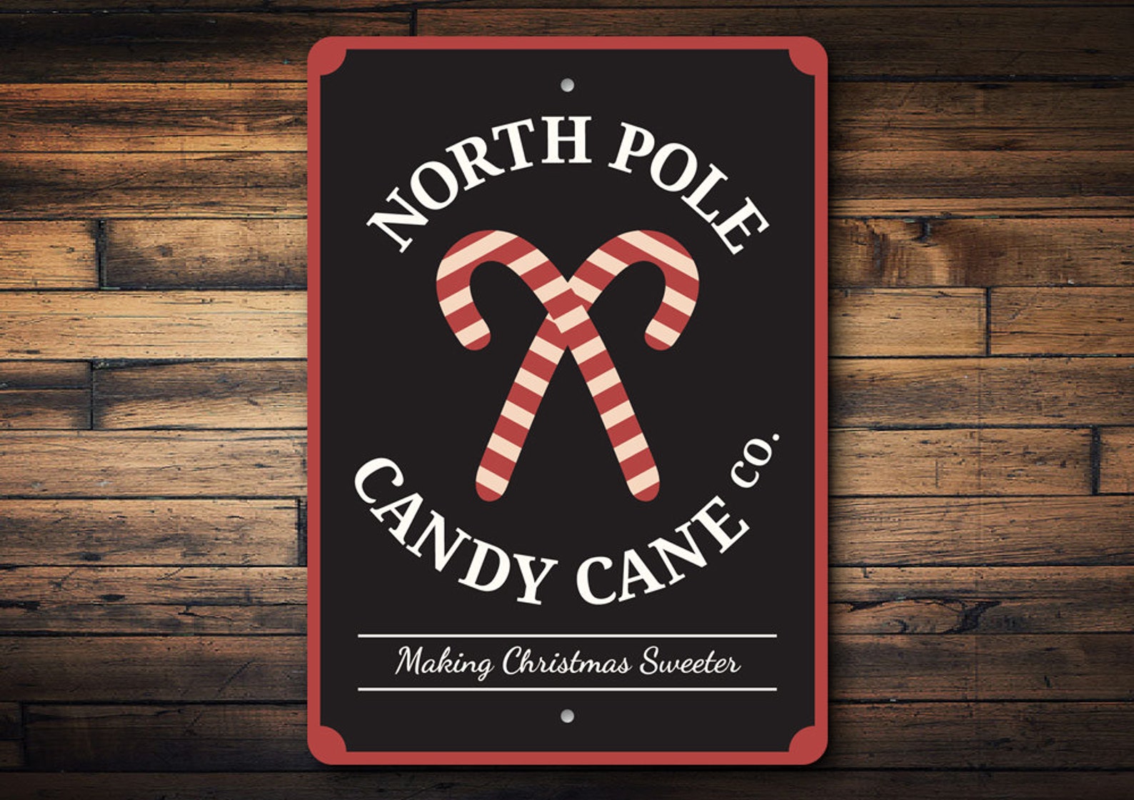 North Pole Sign Candy Cane Decor Christmas Signs Christmas - Etsy
