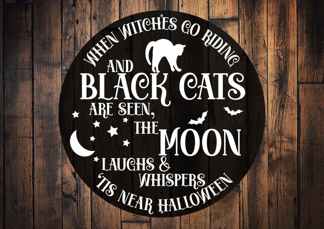 When Witches Go Riding Sign, Vintage Front Door Halloween Decor ...