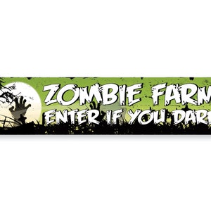 Zombie Farm Sign, Haunted Zombie Sign, Zombie Decor, Scary Sign ...