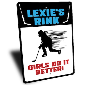 Girl Hockey Sign, Custom Hockey Sign, Girl Hockey Room, Custom Girl ...