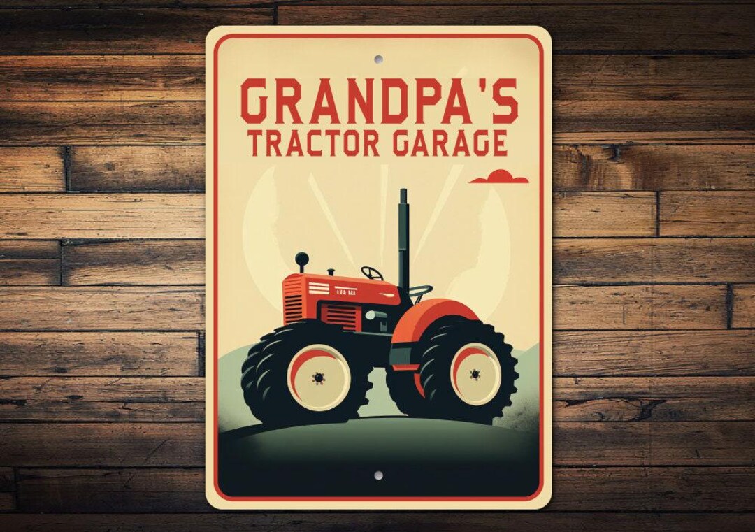 Retro Tractor Garage Sign, Tractor Sign, Custom Farm Decor, Grandpas ...