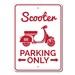 Scooter Parking Sign, Scooter Sign, Scooter Gift for Scooter Rider ...