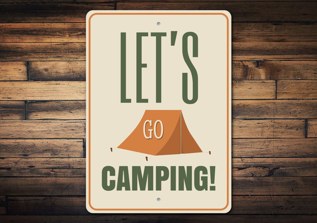 Lets Go Camping Sign, Big Camping Sign, Camper Life Decor, Camping Gift ...
