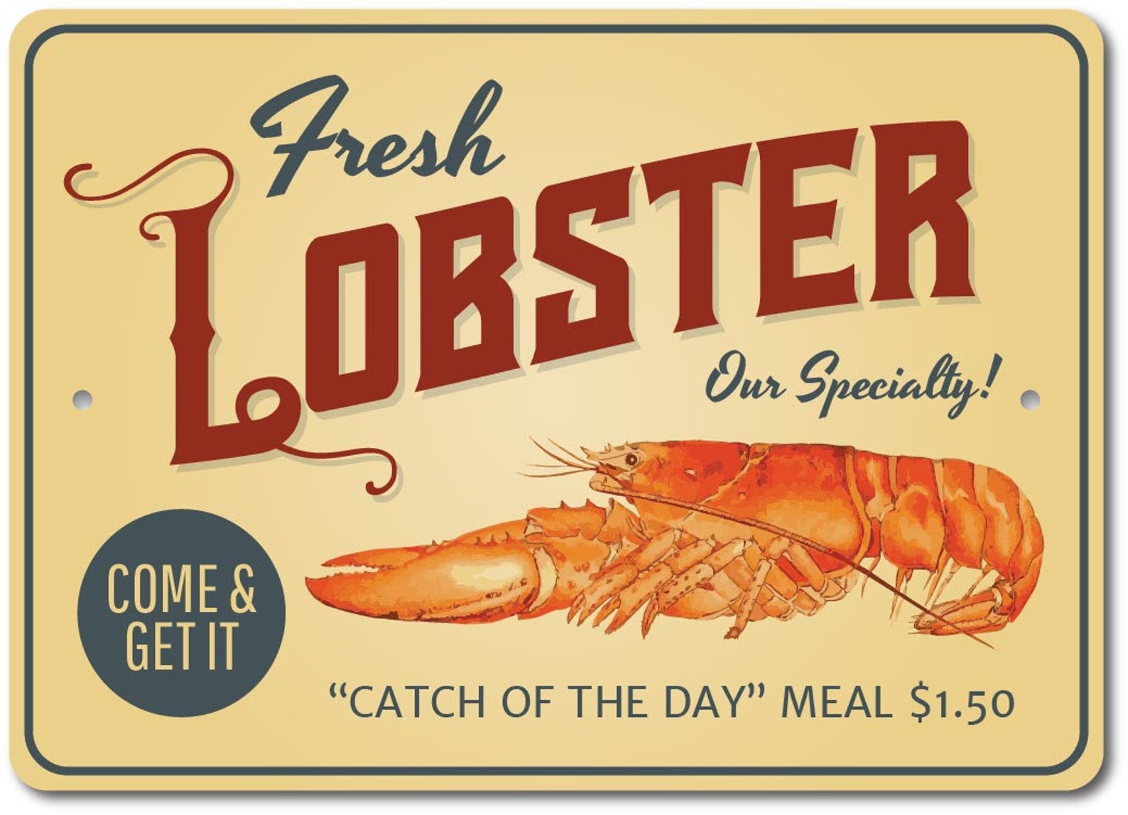 Lobster Decor Lobster Sign Lobster Lover Gift Seafood - Etsy