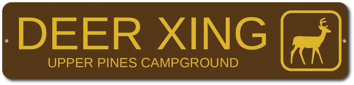 Deer Xing Sign Custom Animal Crossing Sign Campground Sign | Etsy
