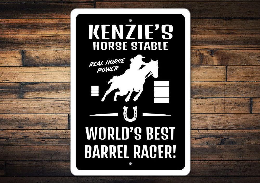 Barrel Racing Sign, Custom Horse Gift, Barrel Racer, Barrel Racing Gift ...