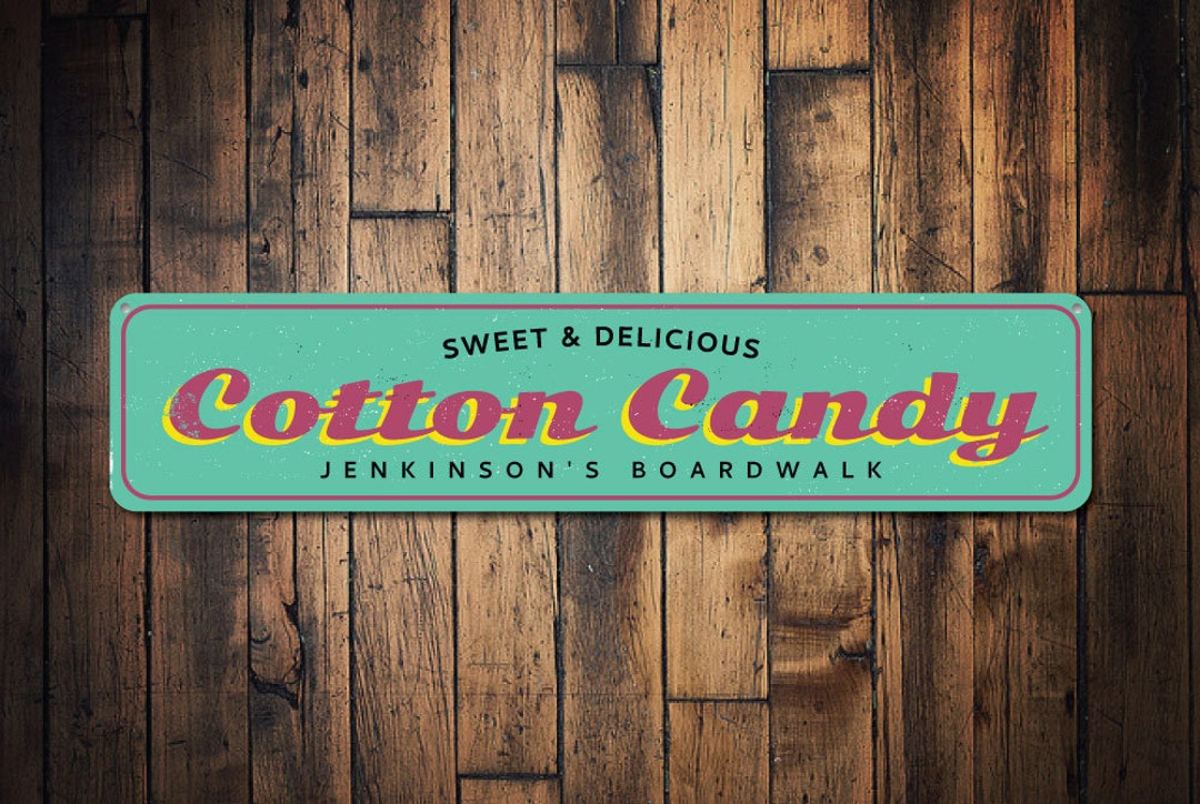 Cotton Candy Sign, Personalized Boardwalk Location Sign, Custom Family ...
