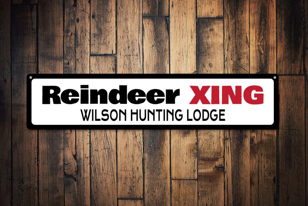 Reindeer Crossing Sign, Custom Merry Christmas Decor, Reindeer Xing ...