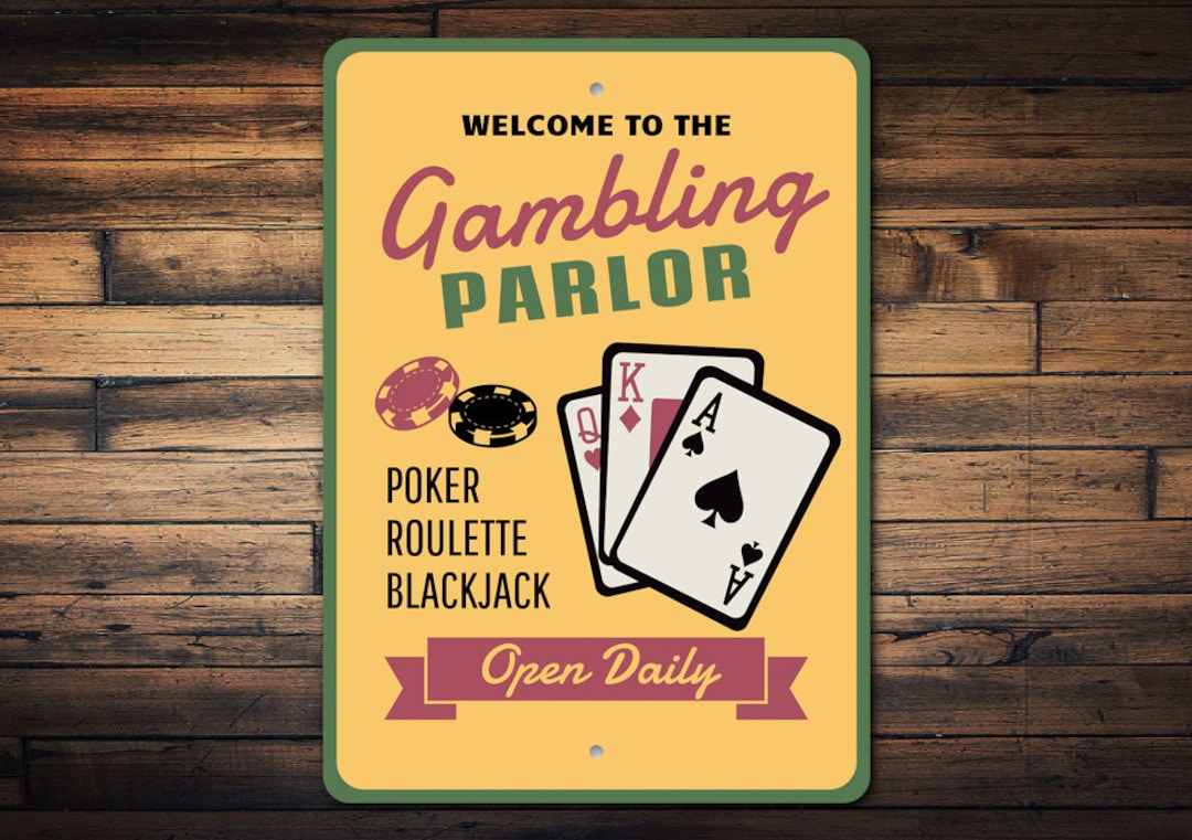 Gambling Parlor Sign, Card Games Decor, Gambling Gift Decor, Poker Gift ...