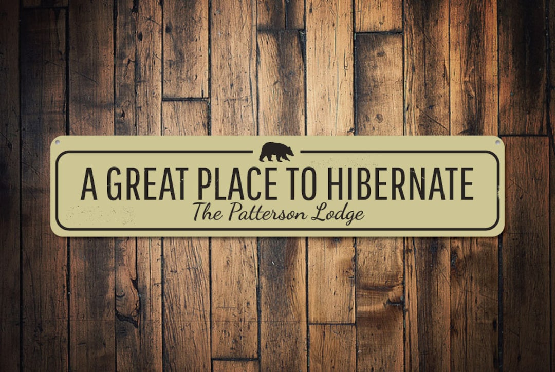 Great Place to Hibernate Sign, Personalized Family Name Sign, Custom ...