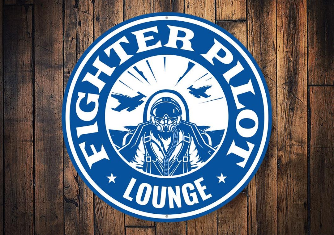 Fighter Pilot Lounge Sign, Aviation Bar Decor, Hangar Decor, Aviation ...