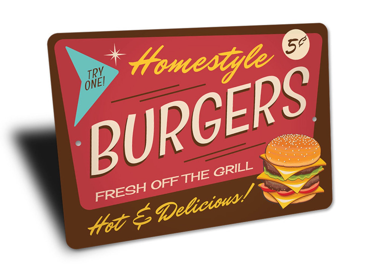 Homestyle Burger Sign Burger Sign Vintage Burger Vintage | Etsy