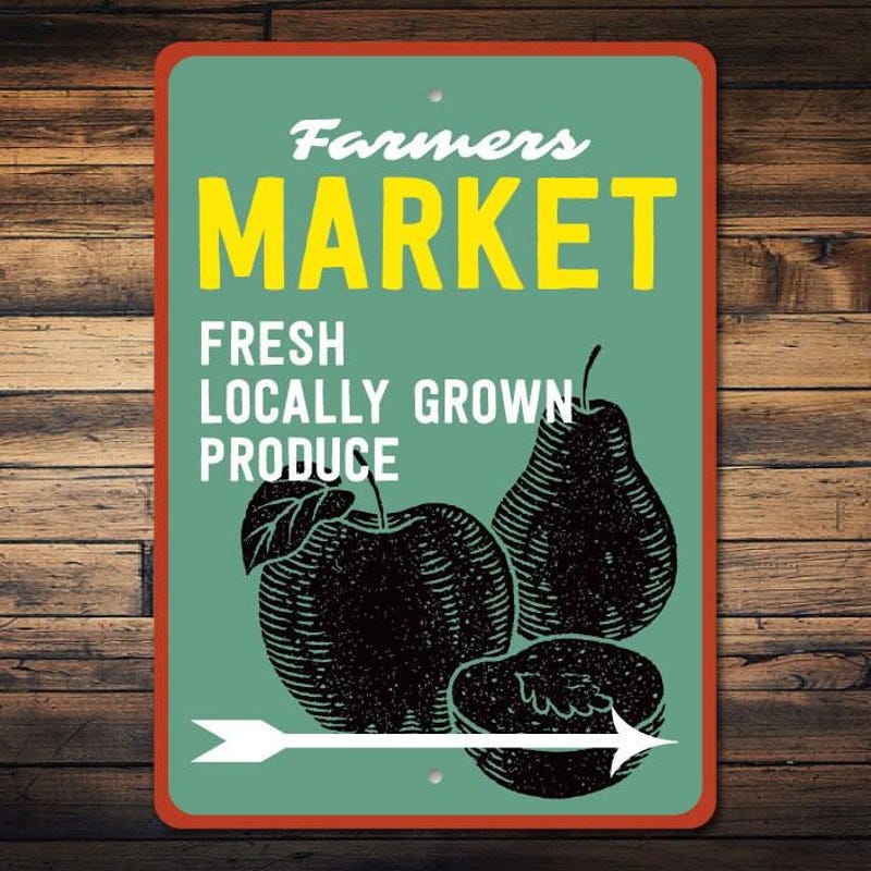 Farmers Market Metal Sign - Etsy