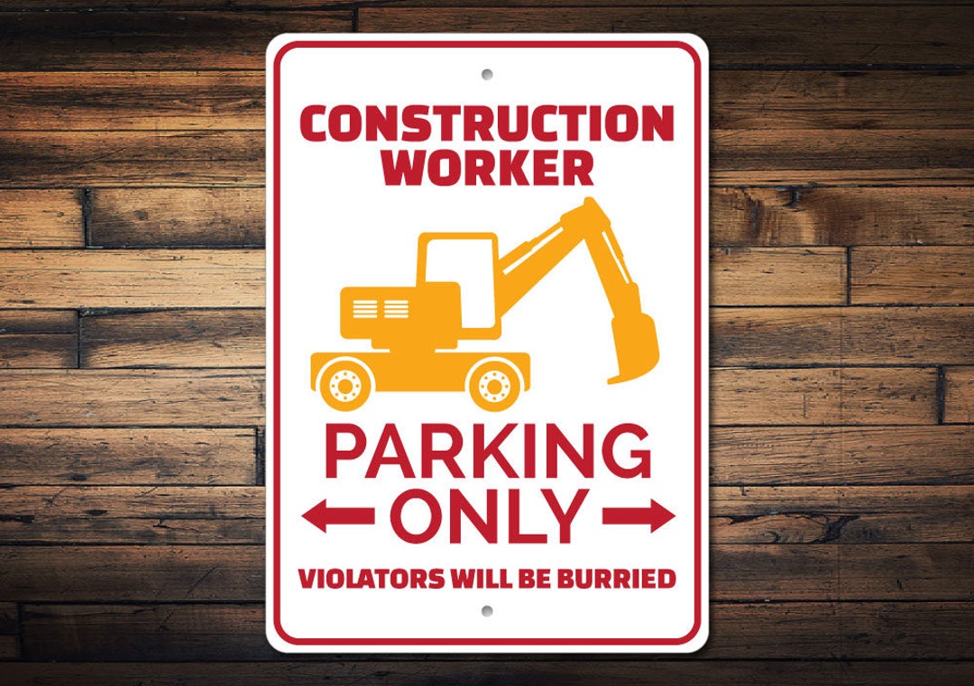 Construction Worker Sign, Worker Parking Sign, Construction Decor ...