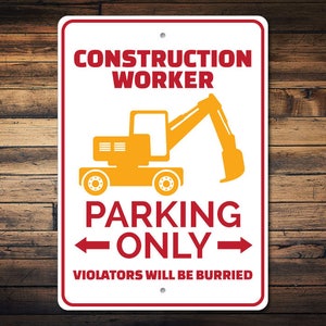 Construction Worker Sign, Worker Parking Sign, Construction Decor ...