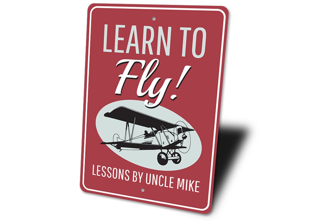 Learn to Fly Sign Pilot Sign Airplane Decor Airplane Hangar - Etsy
