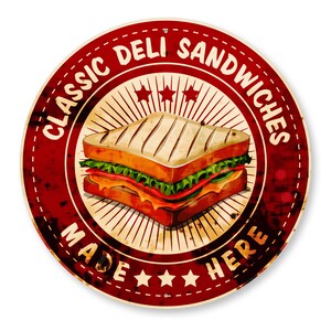 Classic Deli Sandwich Sign, Kitchen Sign, Food Lovers, Sandwich Sign ...
