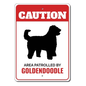 Goldendoodle Dog Sign, Caution Dog Sign, Goldendoodle Lover, Dog Breed ...