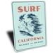 Surf Cali Sign Retro Surf Location Surfing Location Gift - Etsy