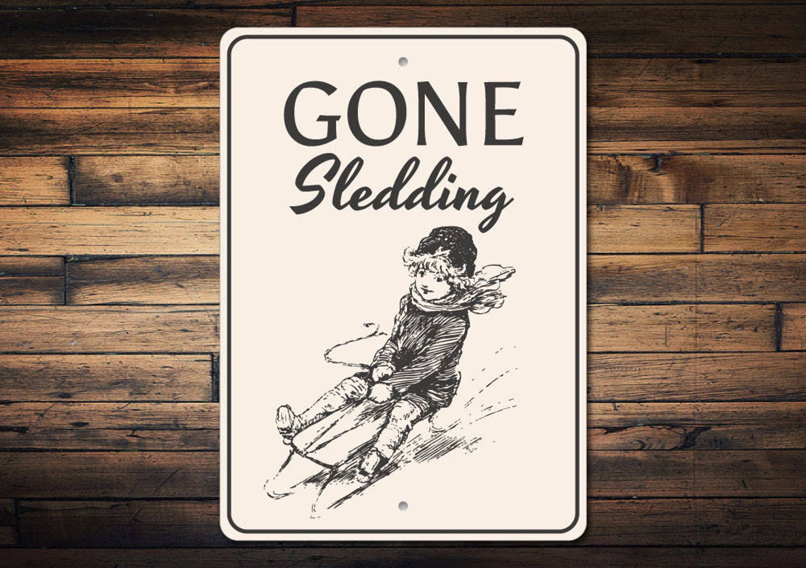 Sledding Sign Sledding Decor Sled Sign Sled Decor Gone - Etsy