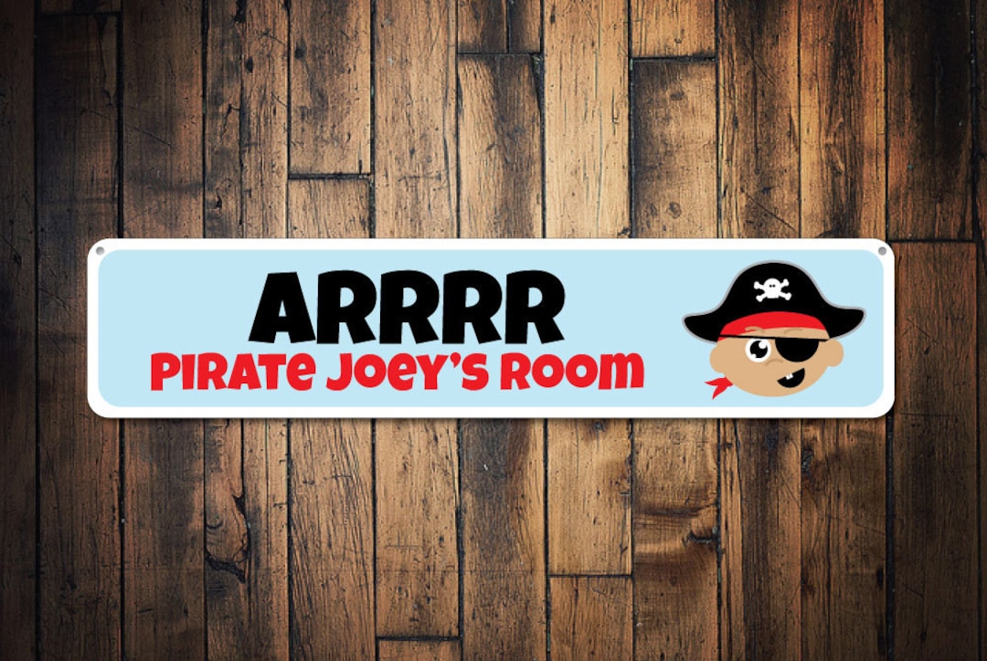 Pirate Sign, Personalized Kid's Room Sign, Metal Pirate Lover Sign ...