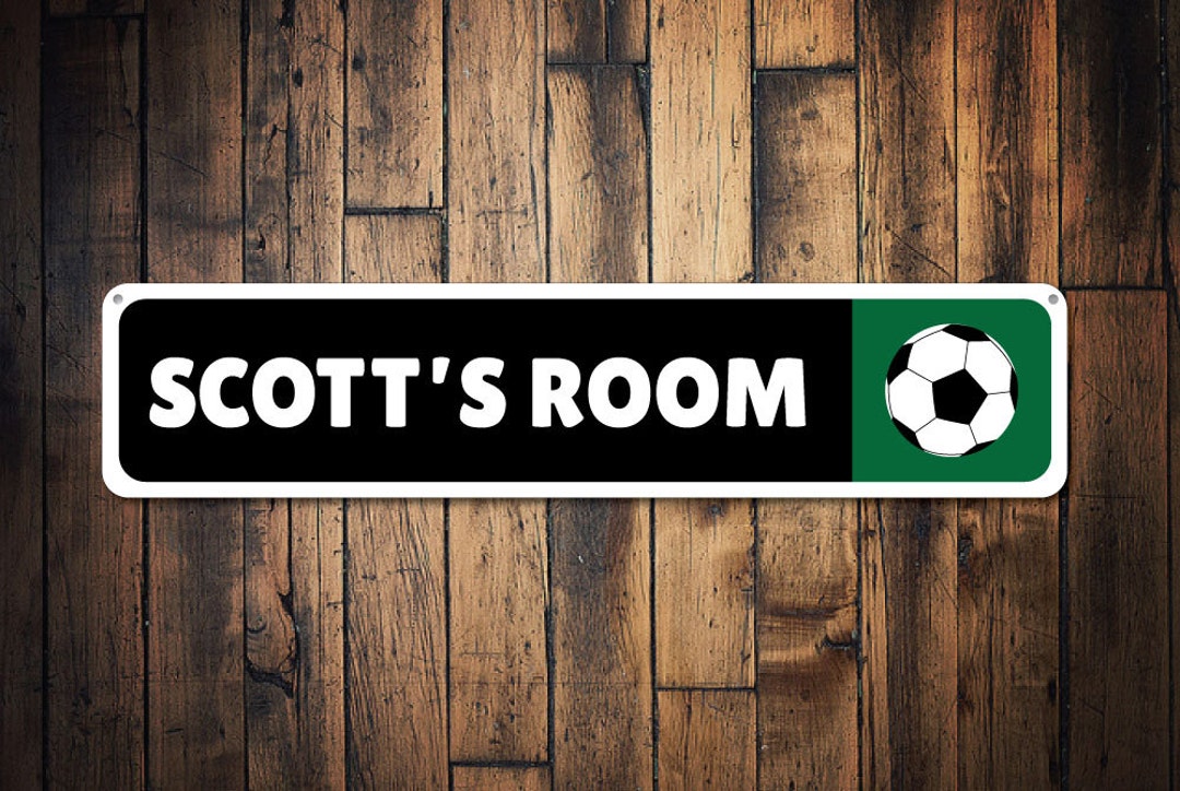 Letrero de fútbol, decoración personalizada de la habitación con el ...