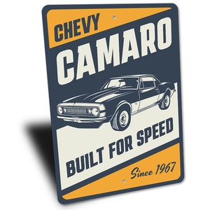 Chevy Camaro Sign, Retro Camaro Sign, Vintage Camaro Gift, Camaro Owner ...