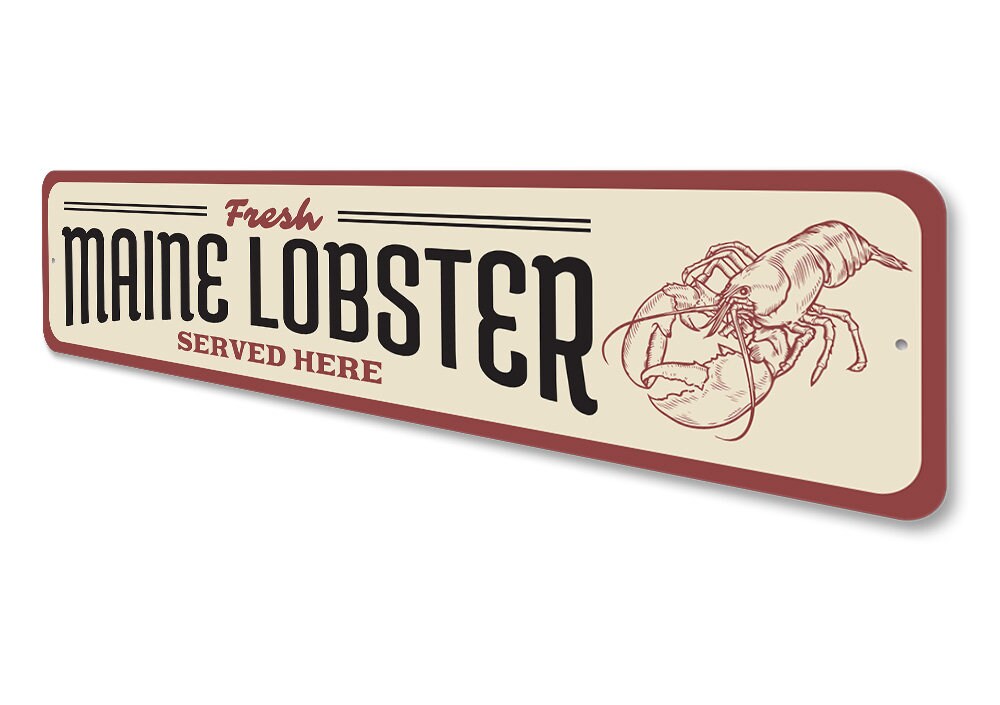 Maine Lobster Sign, Lobster Loving Sign, Maine Lobster Eatings, Metal ...
