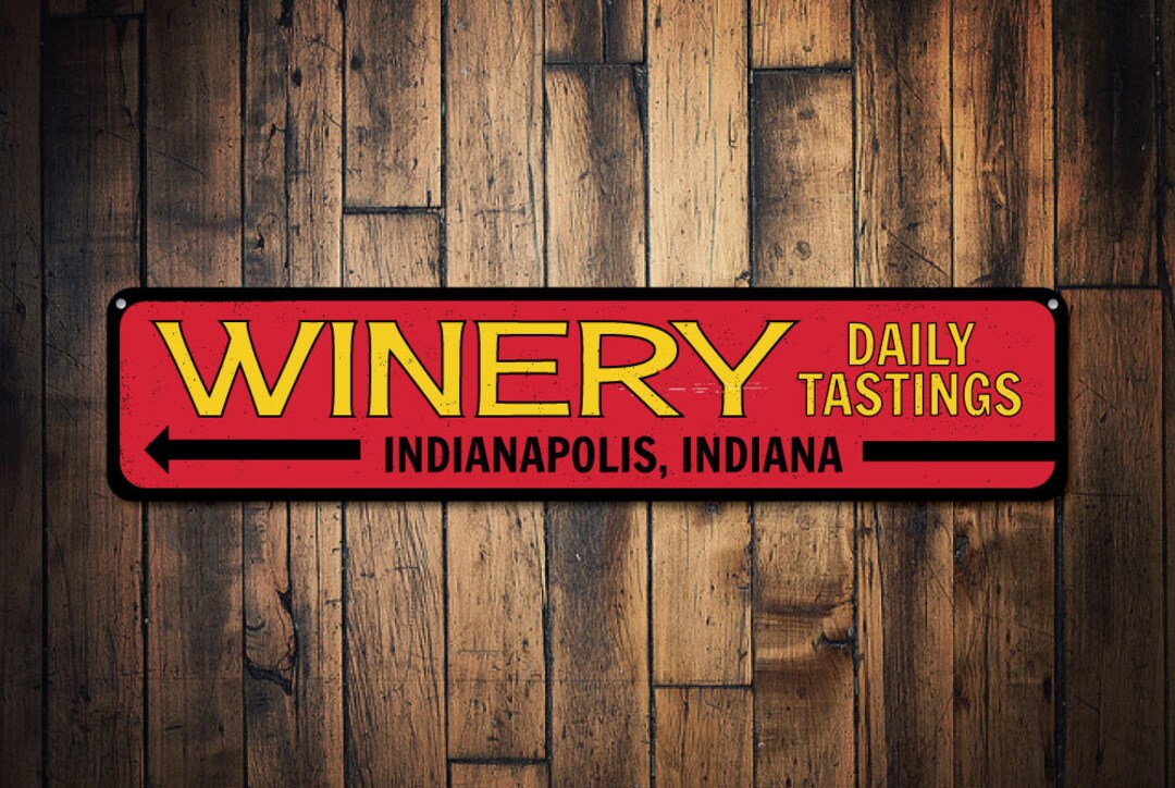 Winery Sign, Personalized Daily Wine Tastings Sign, Wine Bar Arrow Sign ...