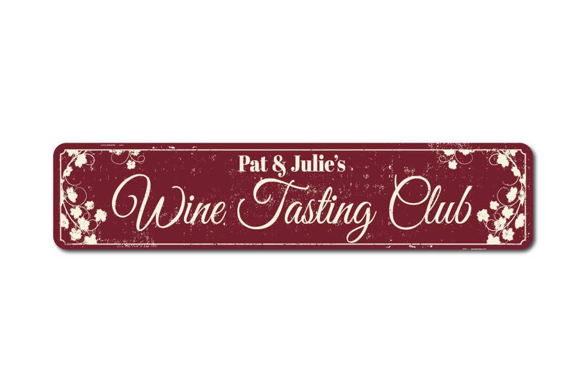Wine Tasting Club Sign Custom Wine Sign Wine Tasting Sign | Etsy