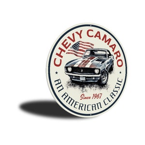 Chevy Camaro Sign, American Classic Camaro, Classic Camaro, Vintage ...