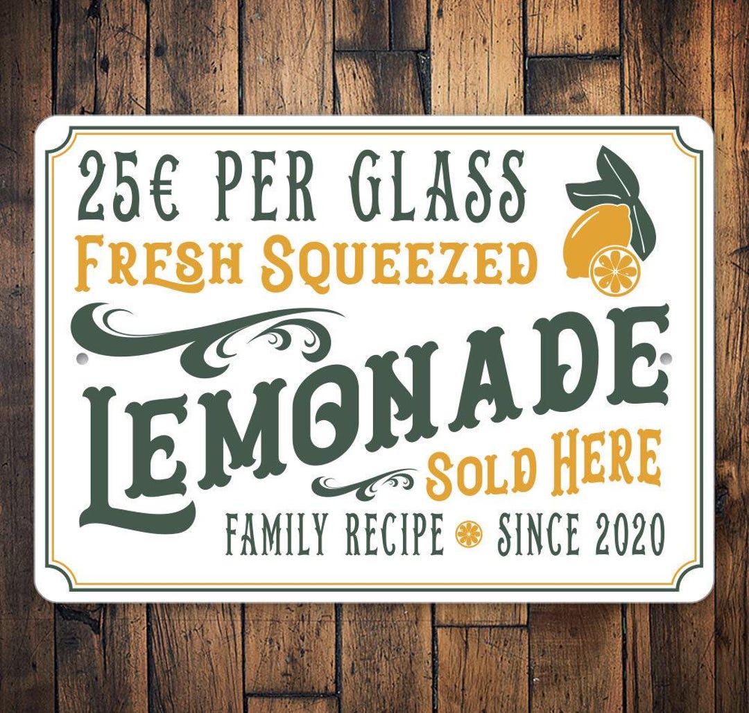Fresh Sqeezed Lemonade Sign, Lemonade Gift, Lemonade Kitchen Gift ...