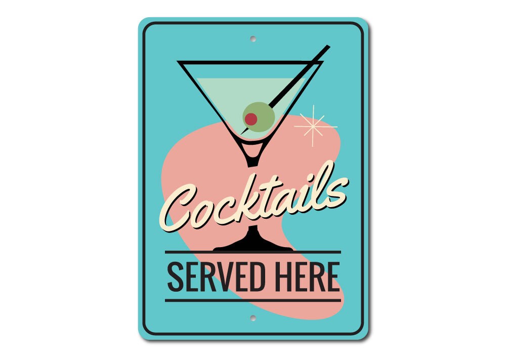 Cocktails Served Here Sign Martini Decor Bachelorette Party - Etsy