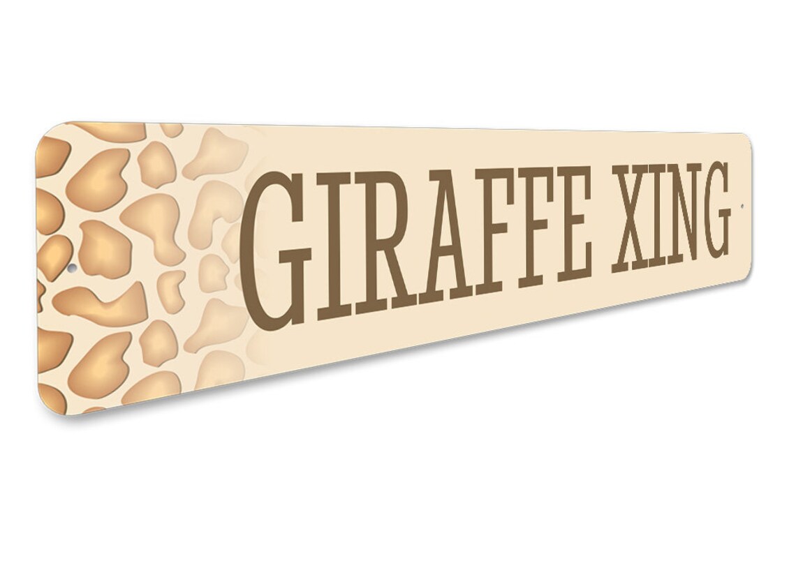Giraffe Xing Sign Giraffe Lover Giraffe Decor Zoo Signs | Etsy