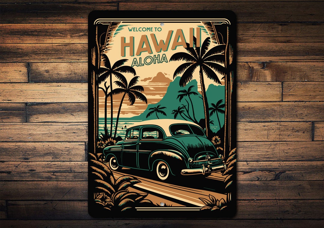 Welcome to Hawaii Custom Aloha Sign, Hawaii Wall Decor, Beach House ...