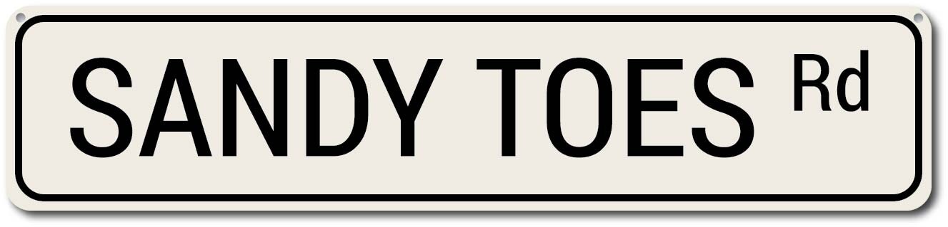 Sandy Toes Rd Sign Custom Beach Street Sign Ocean Lover - Etsy
