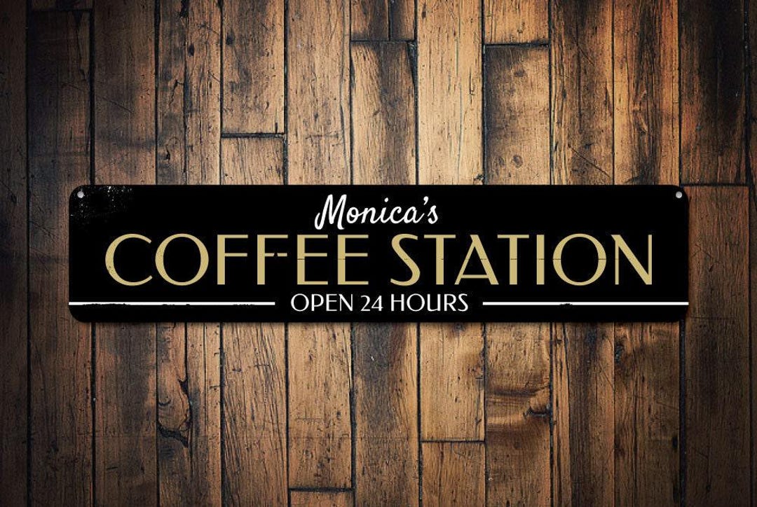 Coffee Station Sign Decor, Open 24 Hours Sign, Java Kitchen Decor ...