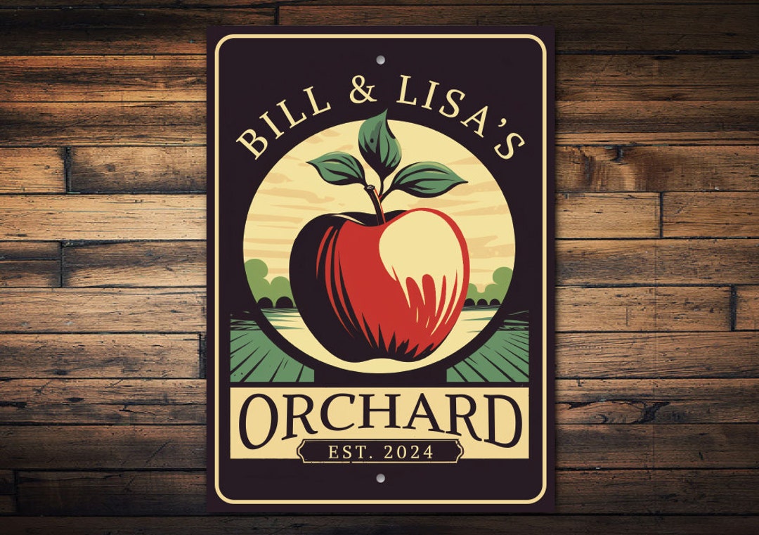 Apple Farmer Sign, Apple Tree Decor, Custom Apple Gift, Apple Tree Sign ...
