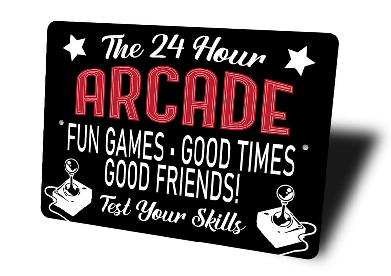 Vintage Arcade Sign Test Your Gaming Skills Gamer Gift - Etsy