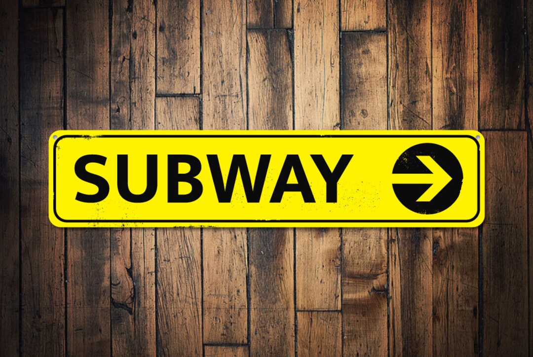 Subway Sign, Personalized Directional Arrow Destination Sign, Custom ...