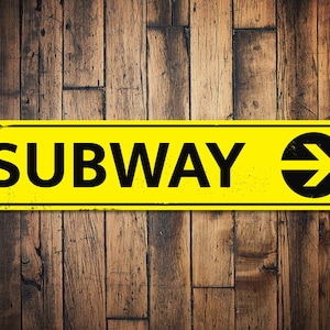 Subway Sign, Personalized Directional Arrow Destination Sign, Custom ...