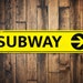 Subway Sign, Personalized Directional Arrow Destination Sign, Custom ...