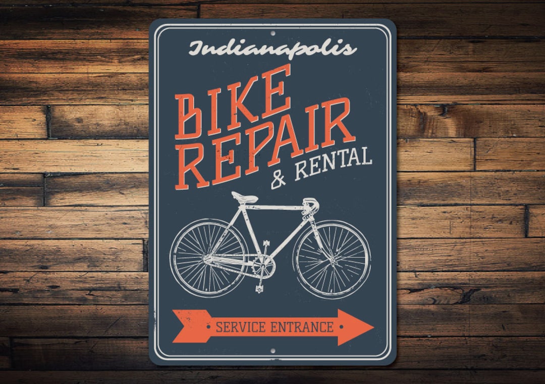 Bike Repair Sign, Bike Rental Sign, Bicycle Wall Decor, Bicyclist Gift ...