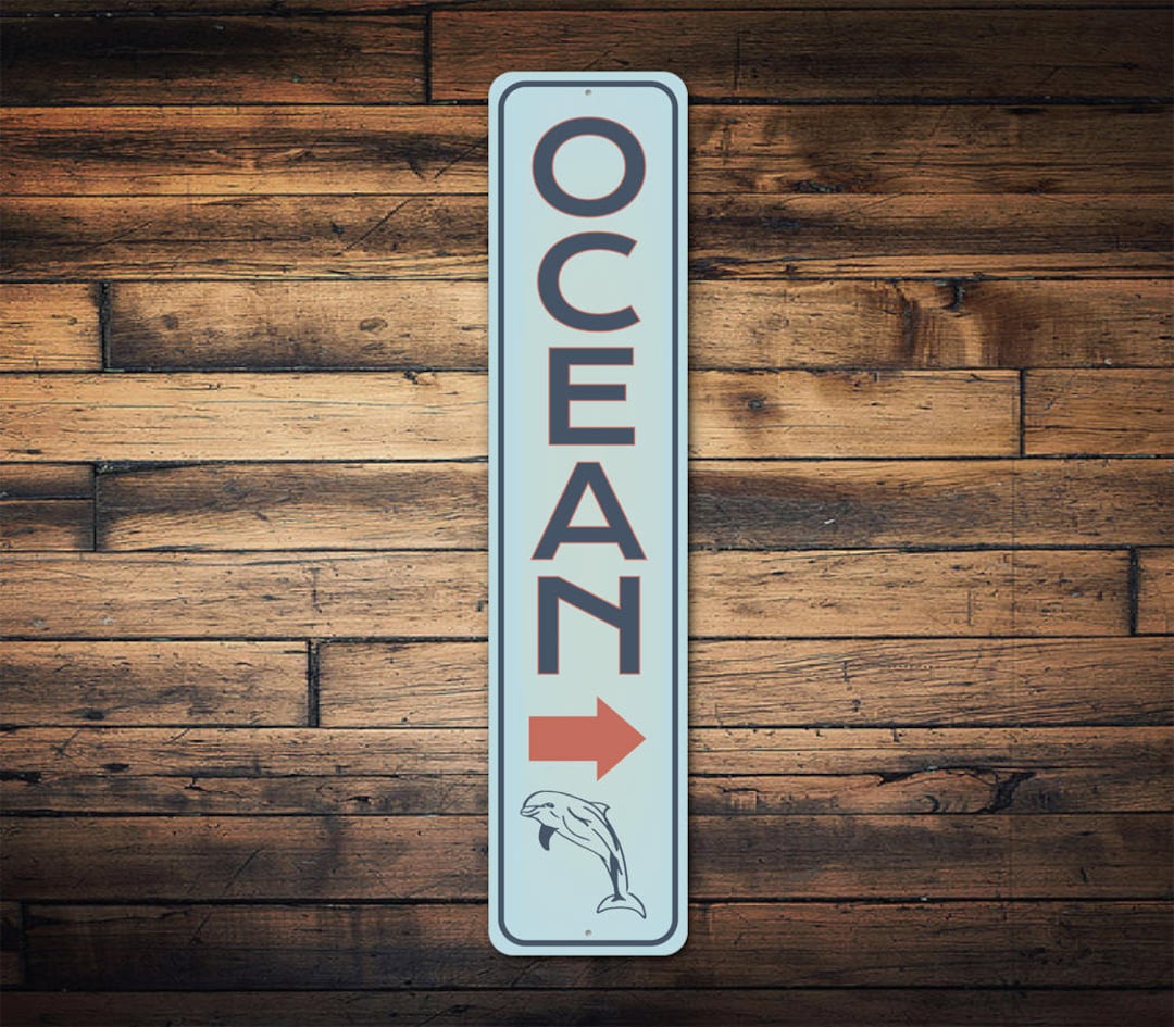 Ocean Direction Sign, Dolphin Gifts, Beach Lover Decor, Sign for Beach ...