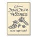 Vegetables Sign, Fresh Fruit Sign, Metal Produce Sign, Fresh Produce ...