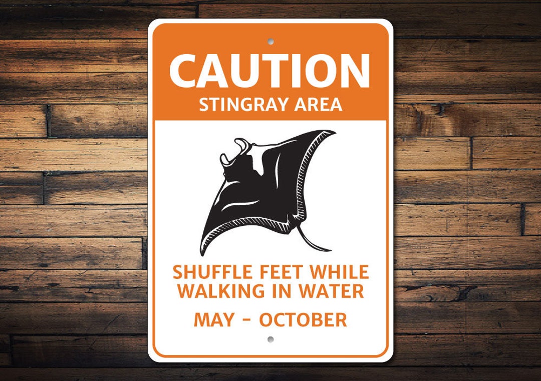 Stingray Sign, Stingray Decor, Stingray Gift, Beach Caution Sign, Beach ...