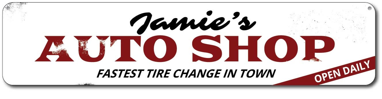Auto Shop Sign Personalized Garage Fastest Tire Change Sign | Etsy