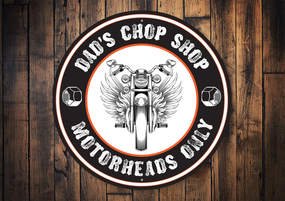 Dad's Chop Shop Sign Chop Shop Sign Sign For Chopper | Etsy