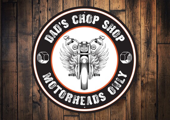 Dad's Chop Shop Sign Chop Shop Sign Sign For Chopper | Etsy