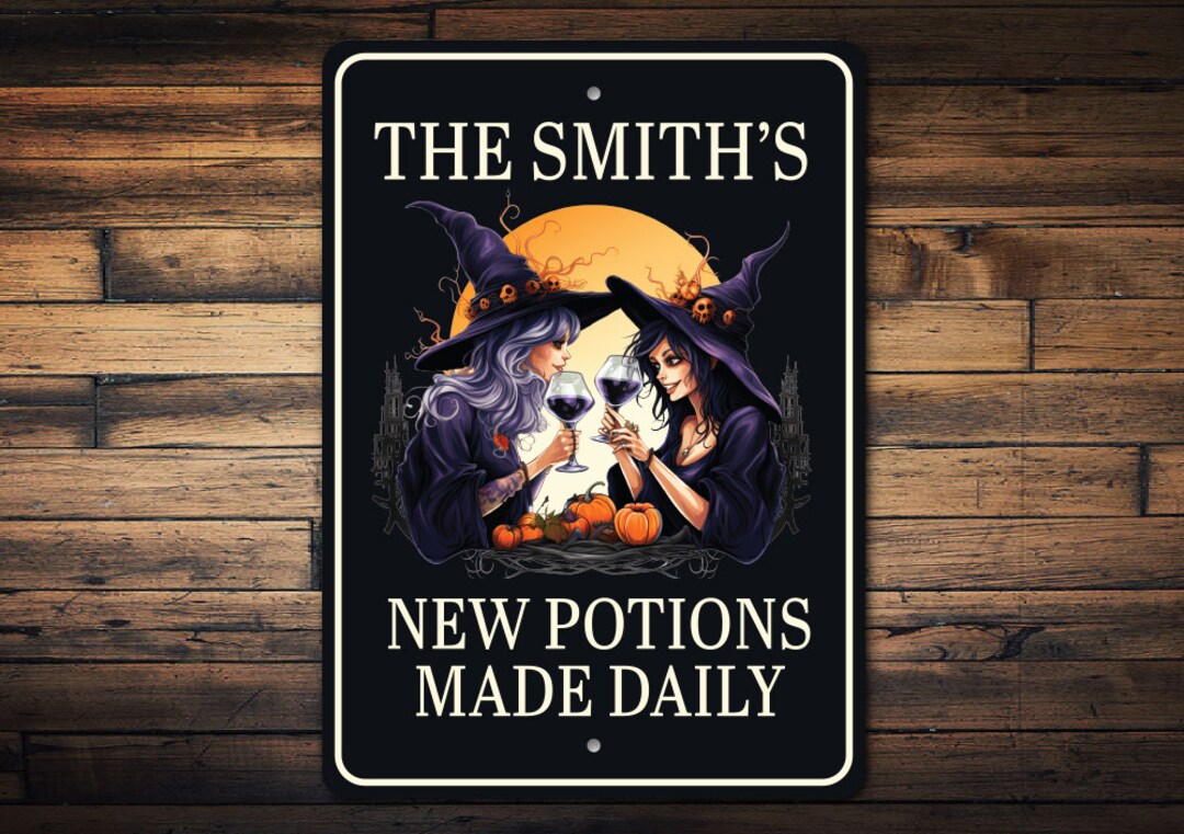 Witches Drinking Sign, Custom Witch Sign, Custom Bar Sign, Halloween ...